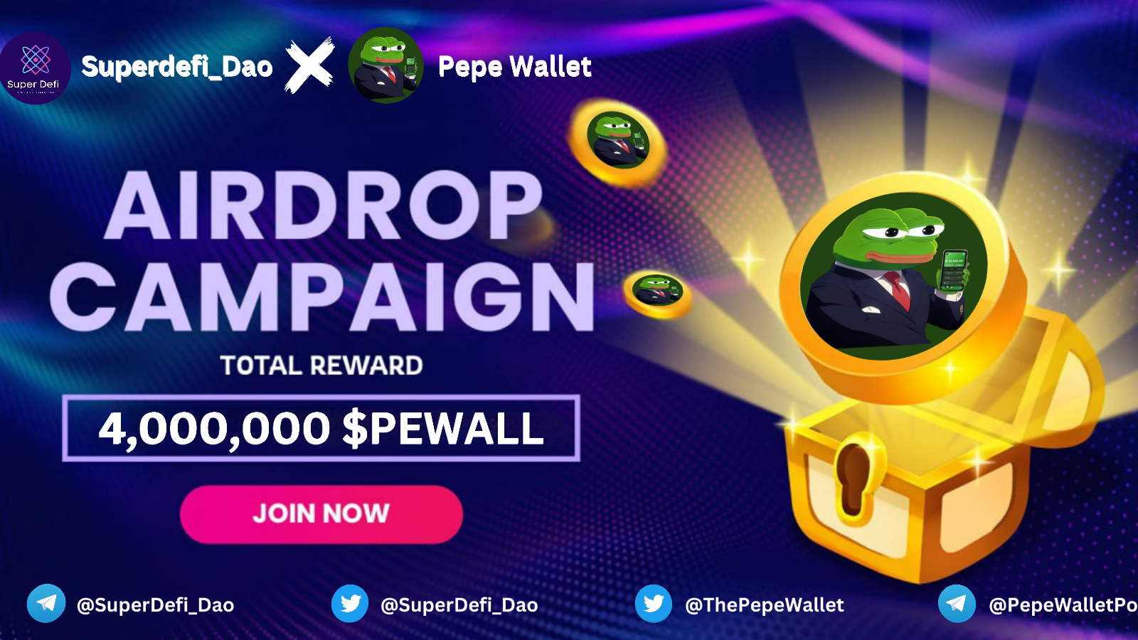 SuperDefi_Dao X Pepe Wallet - ( 4,000,000 $PEWALL Giveaway )