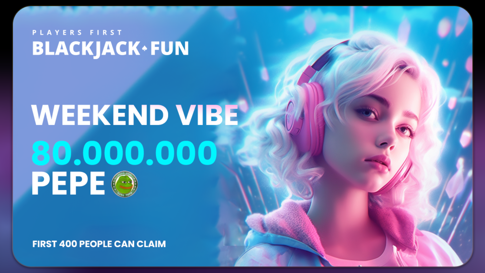 Blackjack.fun Twitter /WEEKEND VIBE new chat command giveaway.