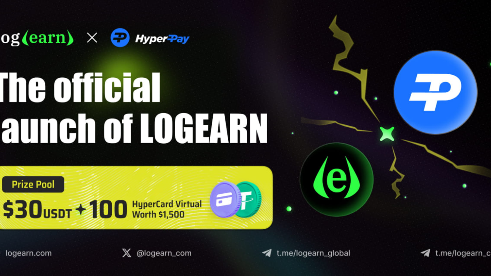 30USDT+100x HyperCard Virtual from Logearn x HyperPay