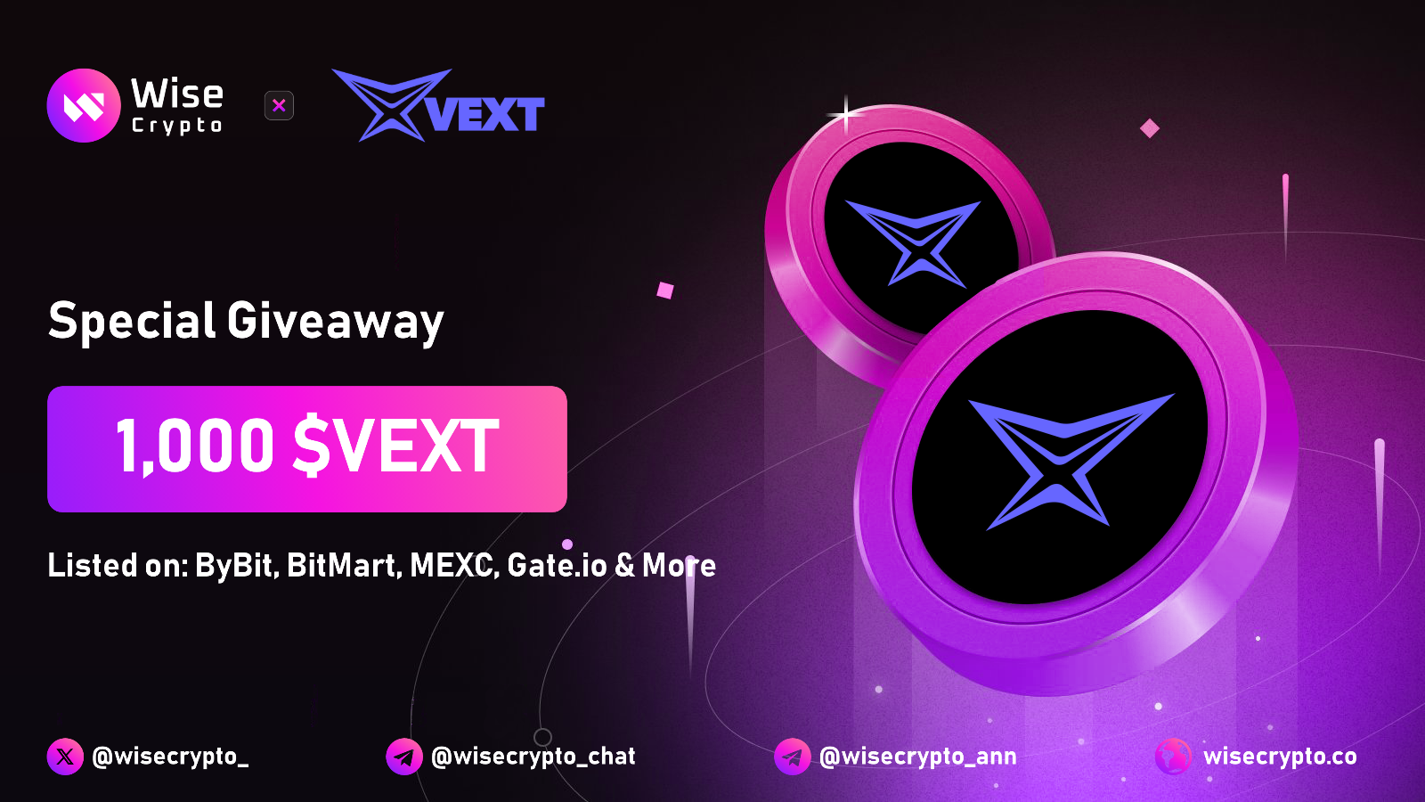 Wise Crypto X VEXT Giveaway