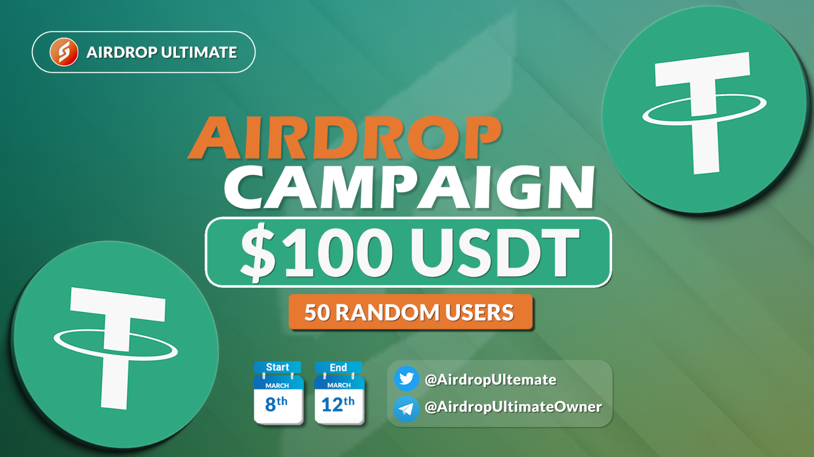 100$ USDT Airdrop by Airdrop Ultimate Team