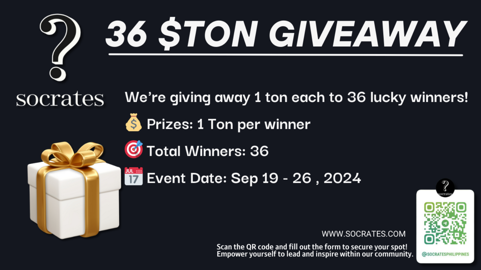 36 TON Giveaway | 36 Winners 1 Ton to Each